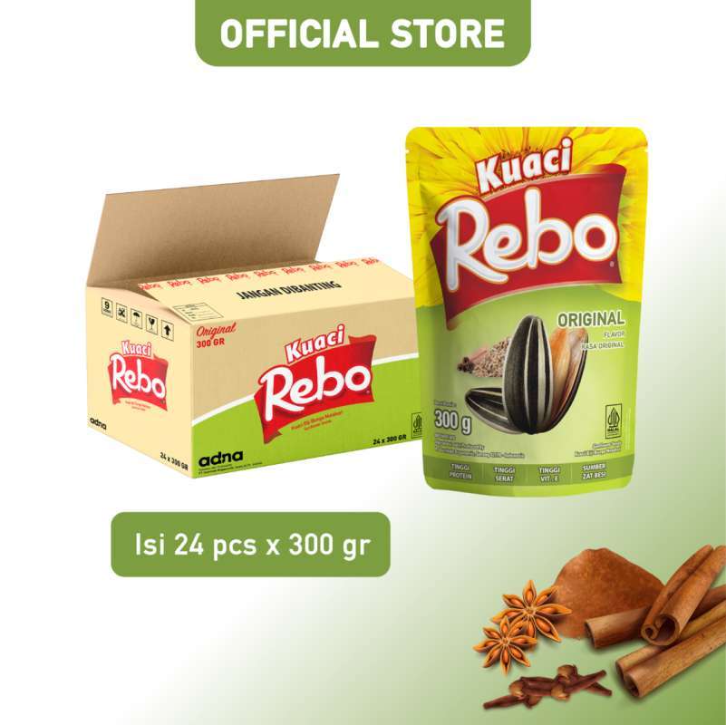 Jual Kuaci Rebo Rasa Original 300 Gram 1 Dus (isi 24 Pcs), Original 140 ...