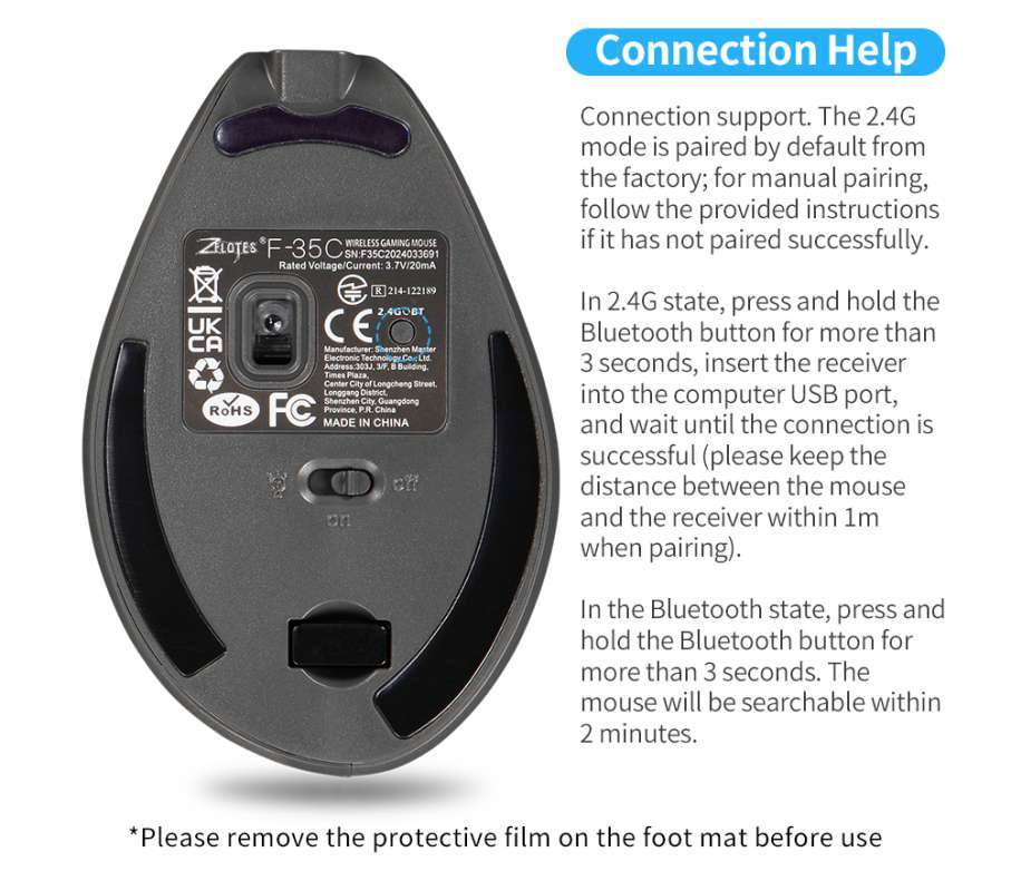 Jual Zelotes F35c Silent Click Bluetooth Wireless 2.4g Rgb Programmable ...