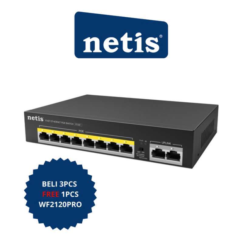 Promo Netis P110c Fast Ethernet Standart Port Poe Switch 8fe Poe+2fe ...
