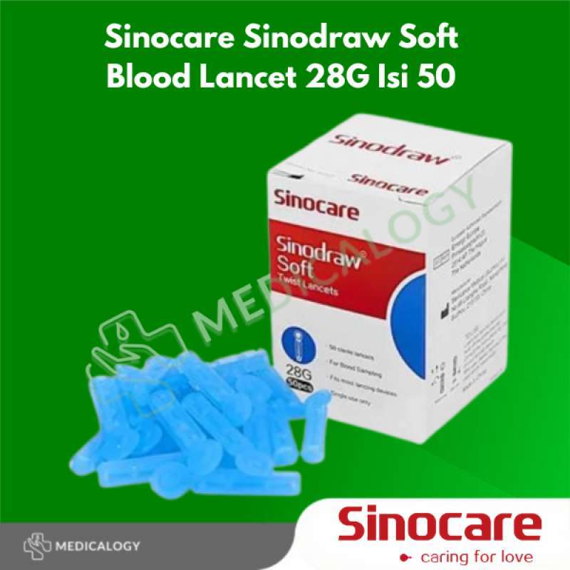 Jual Sinocare Sinodraw Soft Blood Lancet 28g Isi 50 Di Seller ...