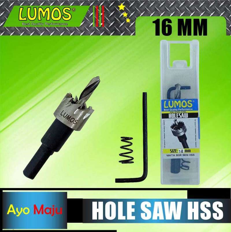 Jual Hole Saw Hss Lumos 16mm / Holesaw Besi 16mm / Mata Bor Besi 16 Mm ...