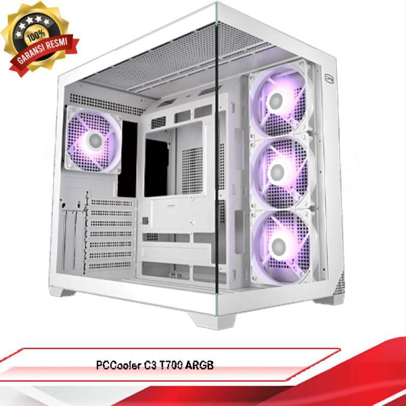 Jual Pccooler C3 T700 Argb Black White Btf Panoramic Window Case ...