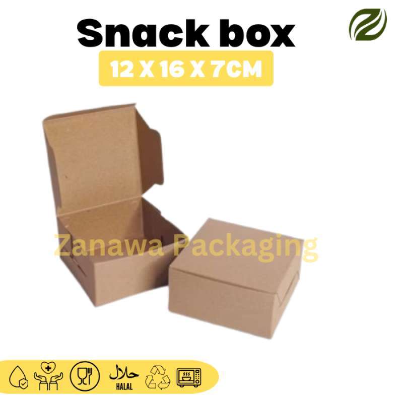 Jual Snack Box Tebal 12x16 Dus Kue Kraft Coklat - Harga Perpack Isi 100 ...