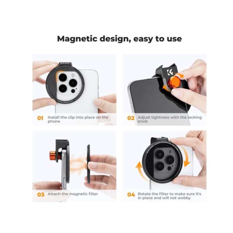 Jual K&f Concept Clip On 67mm Variable Nd2-32 Magnetic Phone Lens Filter Kit For iPhone Samsung ...