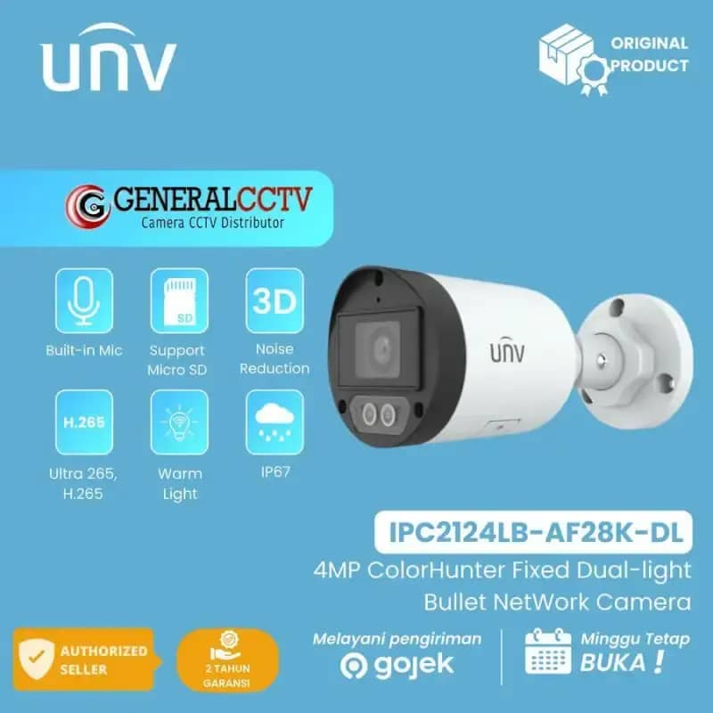 Jual Uniview Ip Camera Ipc2124lb-af28k-dl 4mp Ip Camera Unv Colorhunter ...