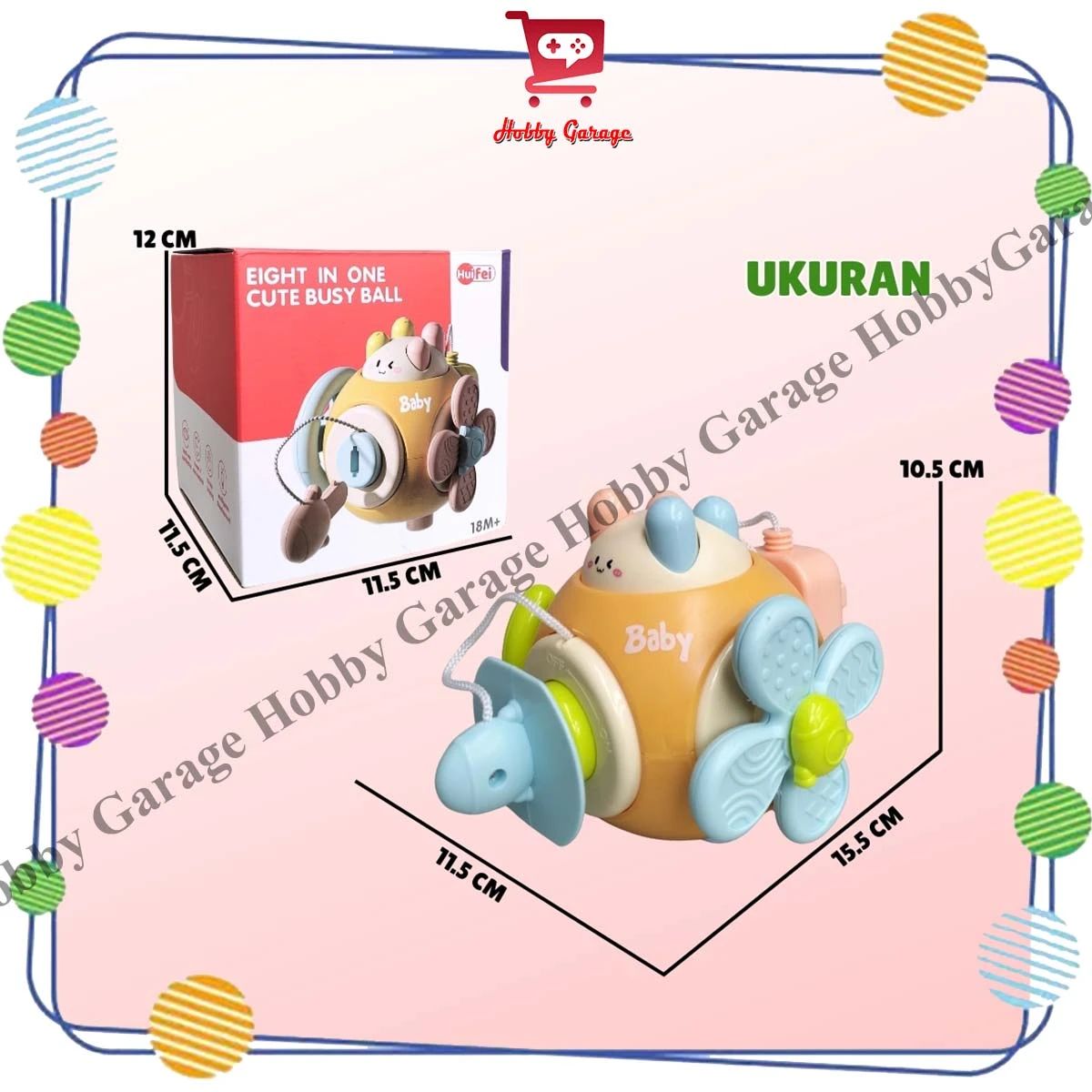 Promo Mainan Sensorik Bayi Cute Busy Ball Montessori Sensory Stimulasi ...