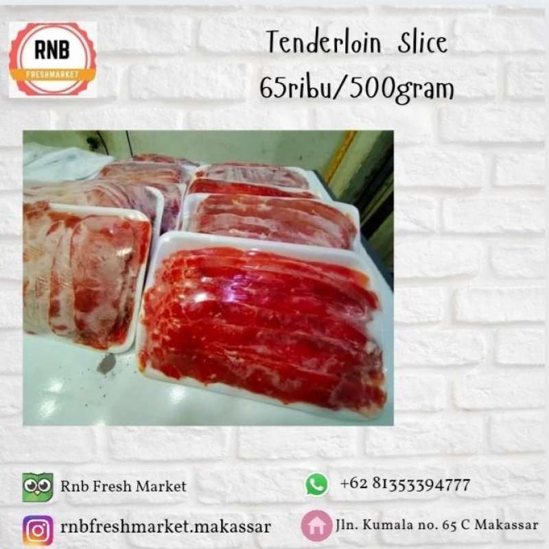 Jual Daging Slice Tenderloin di Seller Rnb Fresh Market - Rappocini ...