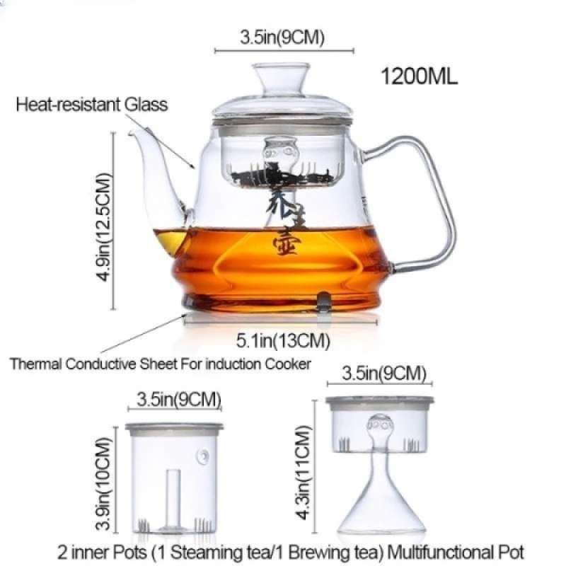 Promo Teko Pitcher Teh Chinese Teapot Maker Borosilicate Glass 1200ml ...