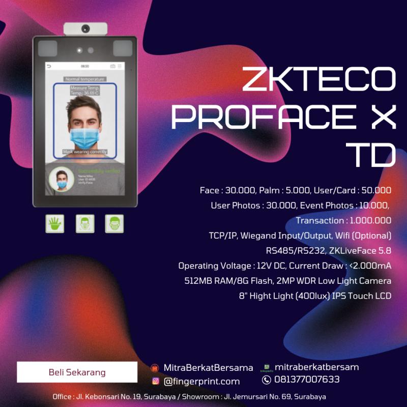 Jual Mesin Absensi Wajah Zkteco Proface X Td Terbaru Di Seller Mitra Berkat Bersama - Kebonsari ...