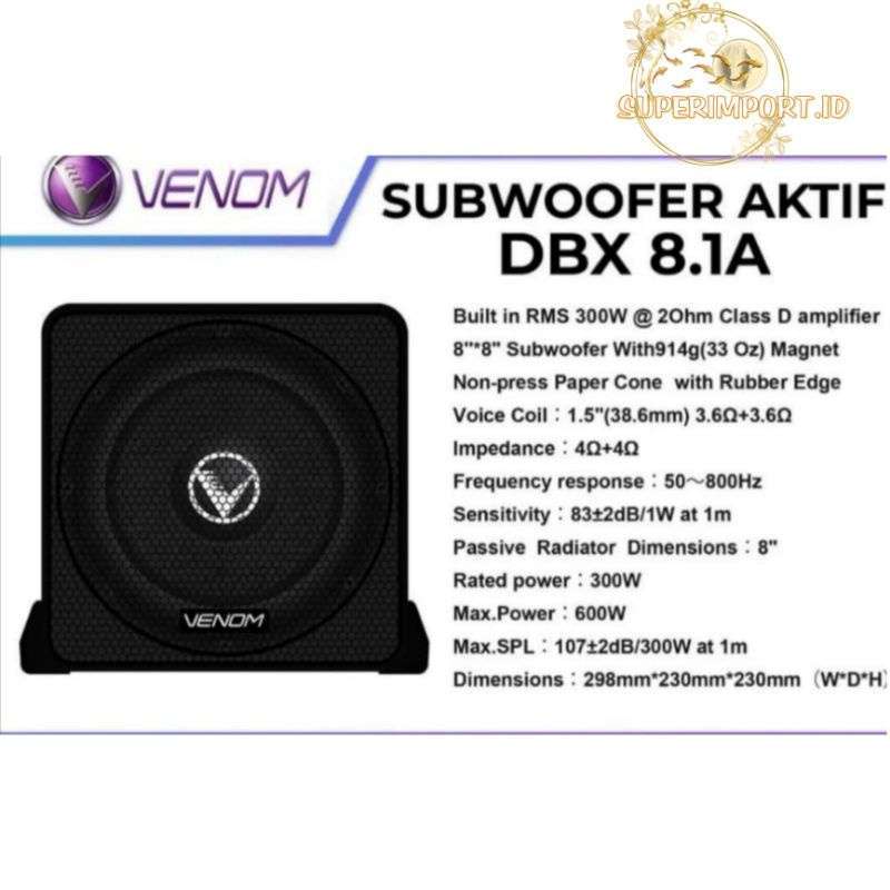 Jual Venom Dbx 8.1a Dual 8 Inch Subwoofer Aktif System Plus Bass Controller Audio Kit Di Seller ...