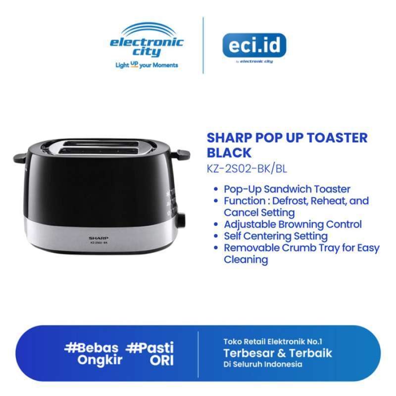Promo Sharp Pop Up Toaster Black - KZ-2S02-BK/BL Diskon 9% di Seller ...