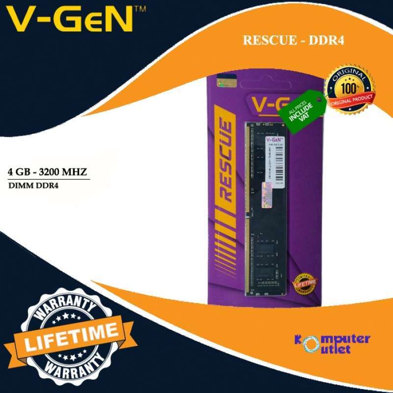 Promo V-GEN RAM KOMPUTER DDR4 4 GB 3200 Mhz - RESCUE SERIES Diskon 23% ...