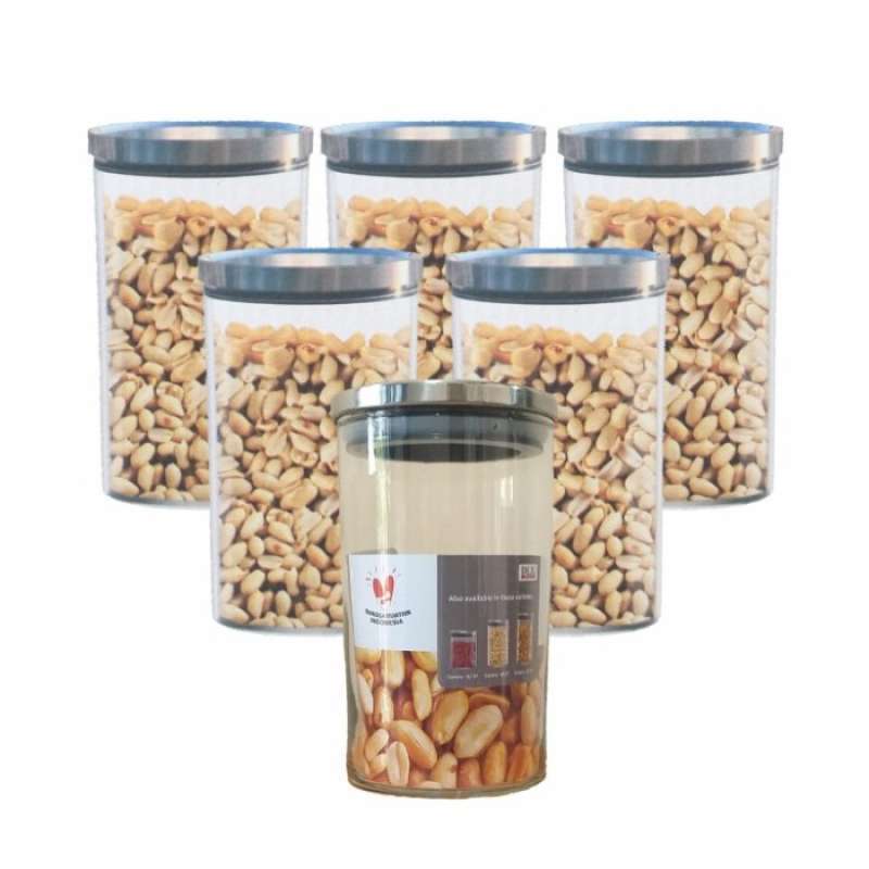 Jual Toples Canary C 1050 ml Kaca Kedap Udara Tutup Stainless / Toples Kue di Seller Coraa Shop ...