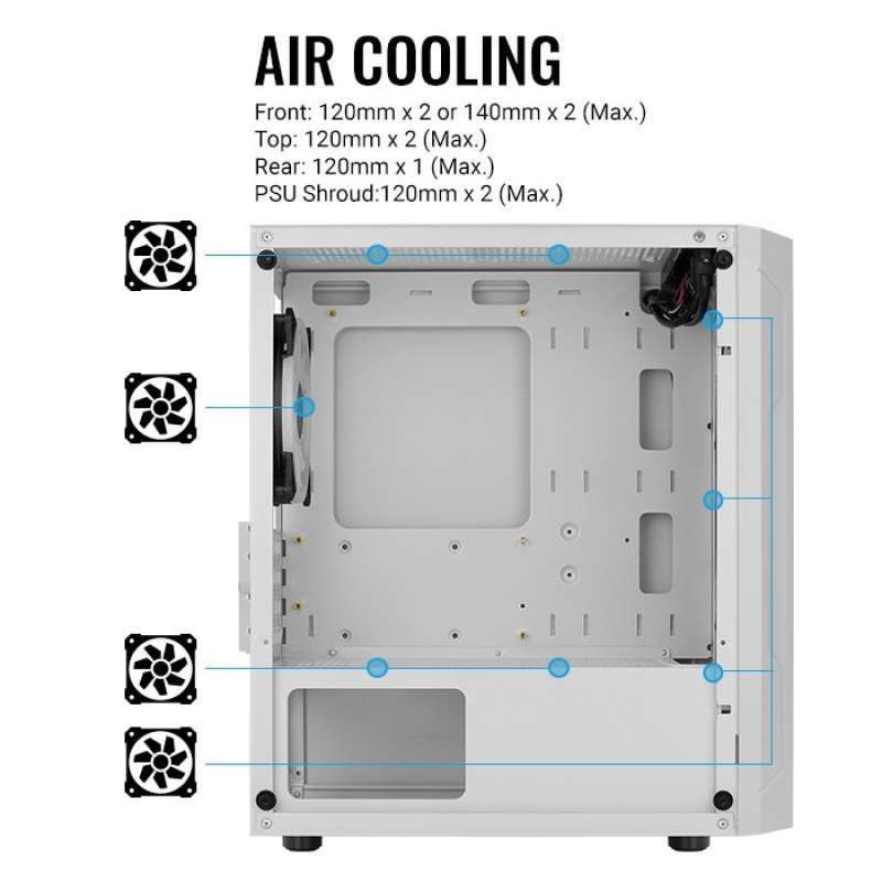 Promo Aerocool Trinity Mini V2 I White - Tempered Glass M-atx Gaming ...