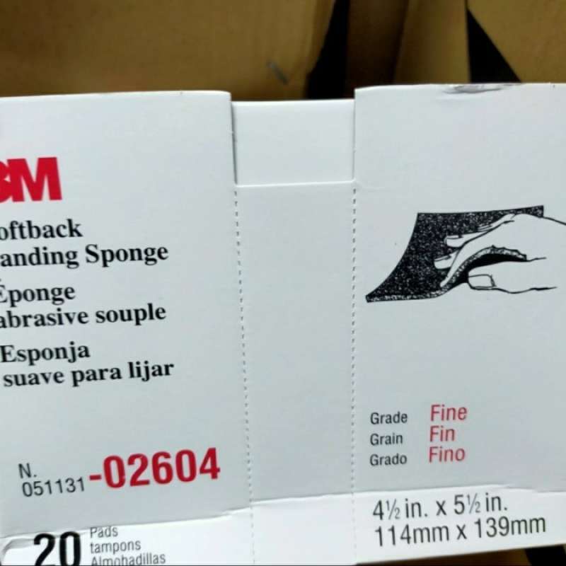 Promo Hamplas 3M Softback Sanding Sponge 02604 Fine 1box isi 20pcs ...