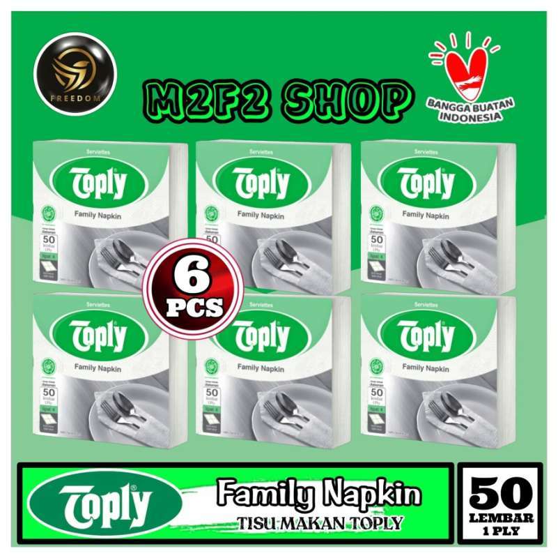 Promo Tisu Makan Toply Serviettes Napkin Tissue - 50 Sheets (kemasan 6 ...