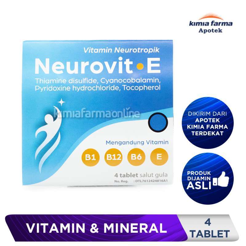Jual NEUROVIT E STRIP 4 TABLET / MULTIVITAMIN / KIMIA FARMA di Seller ...