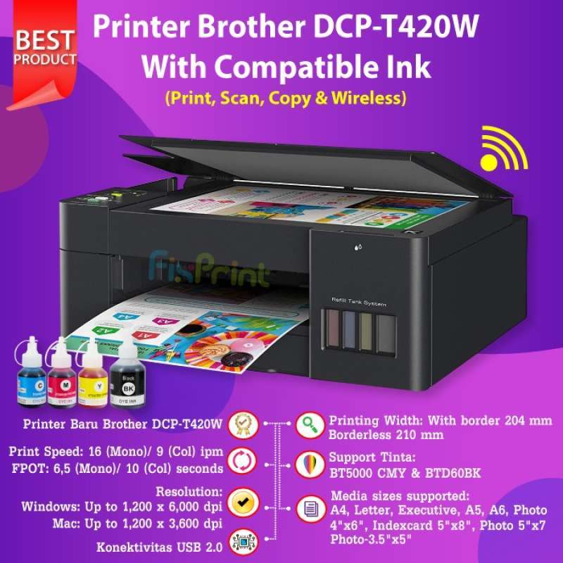 Jual Printer Brother Dcp-t420w Dcp T420w Wifi Wireless Print-scan-copy ...