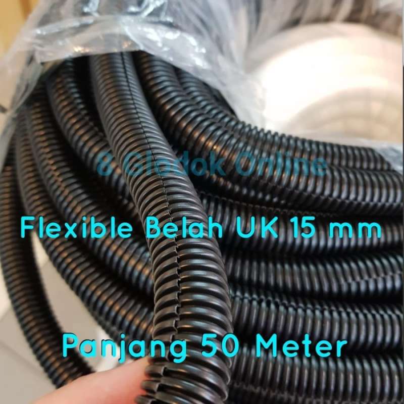 Jual Flexible Belah 15 Mm / Flexible Conduit Belah Pvc 15mm Warna Hitam ...