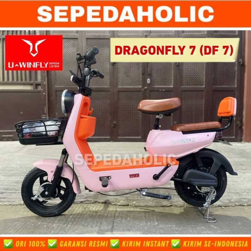 Jual Sepeda Motor Listrik UWINFLY DRAGONFLY 7 / DF 7 / DF7 / COOLTECH AX - (DF 7) Pink Orange di ...