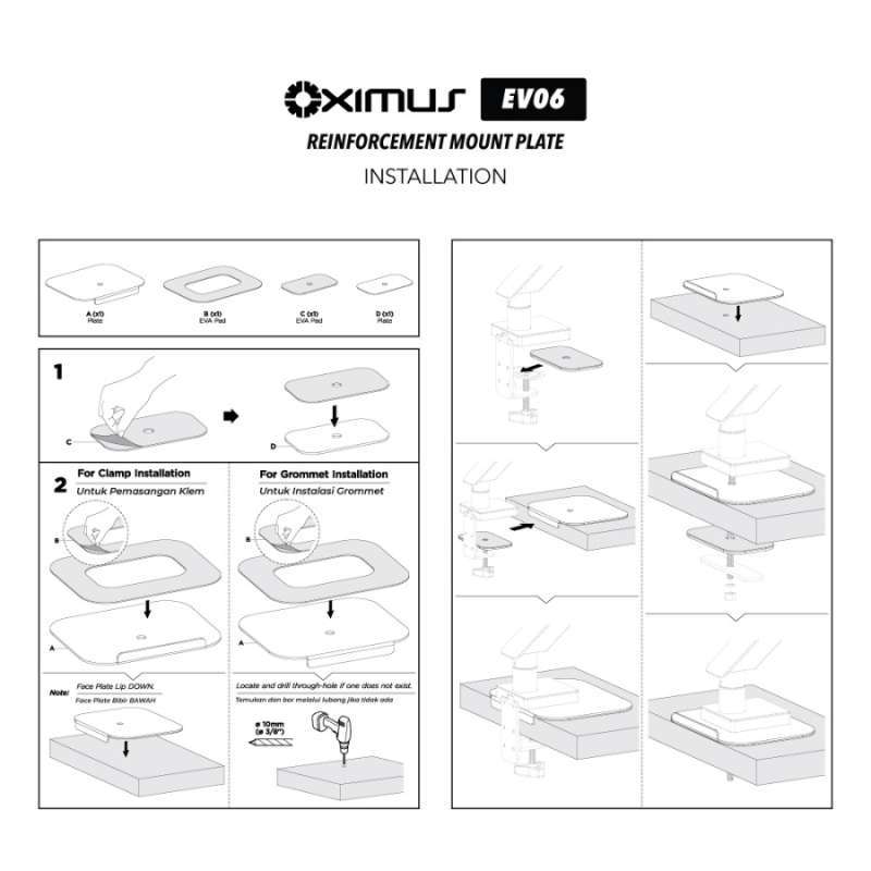 Jual Kit Plate Plat Penguat Protektor Pengaman Meja Bracket Oximus Ev06 ...
