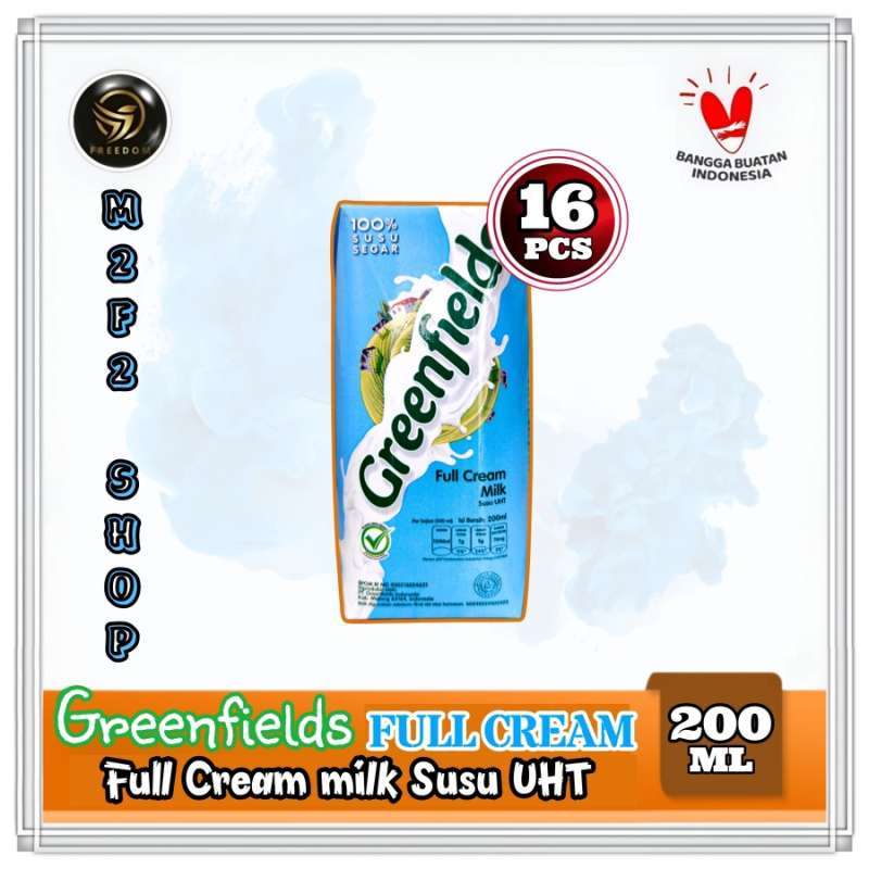 Promo Greenfields Susu Kotak UHT Full Cream Milk | Plain - 200 ml ...