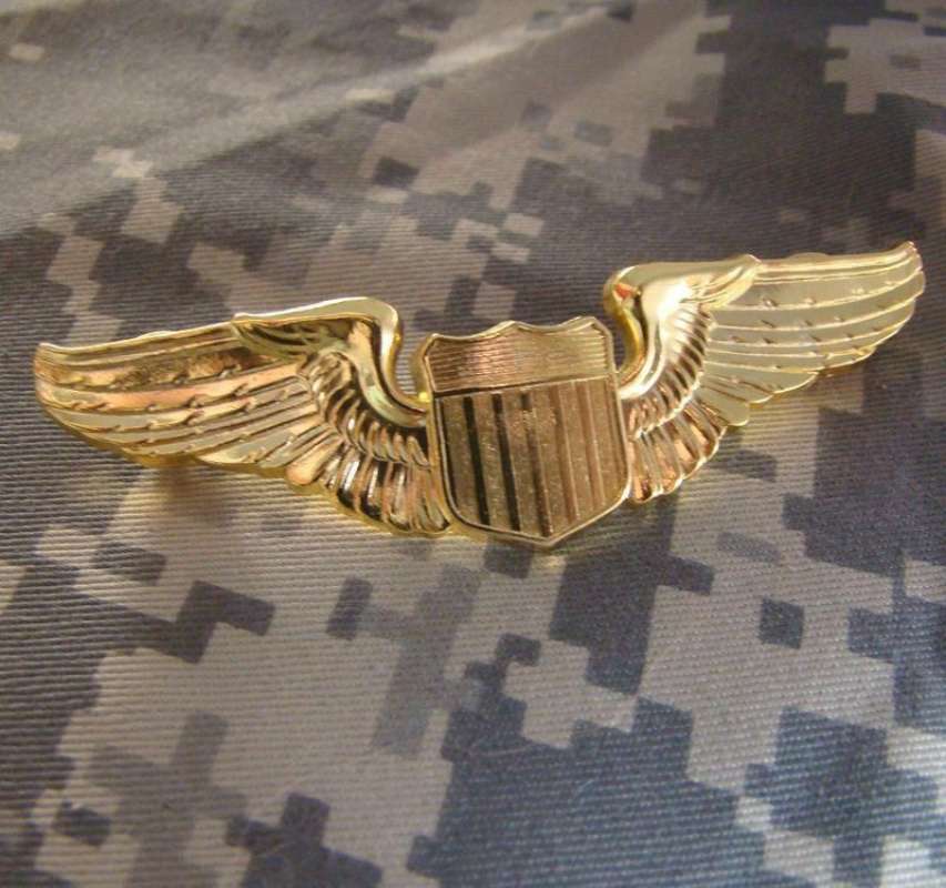 Promo WWII WW2 US ARMY AIR FORCE PILOT WINGS USAF AVIATOR METAL BADGE ...