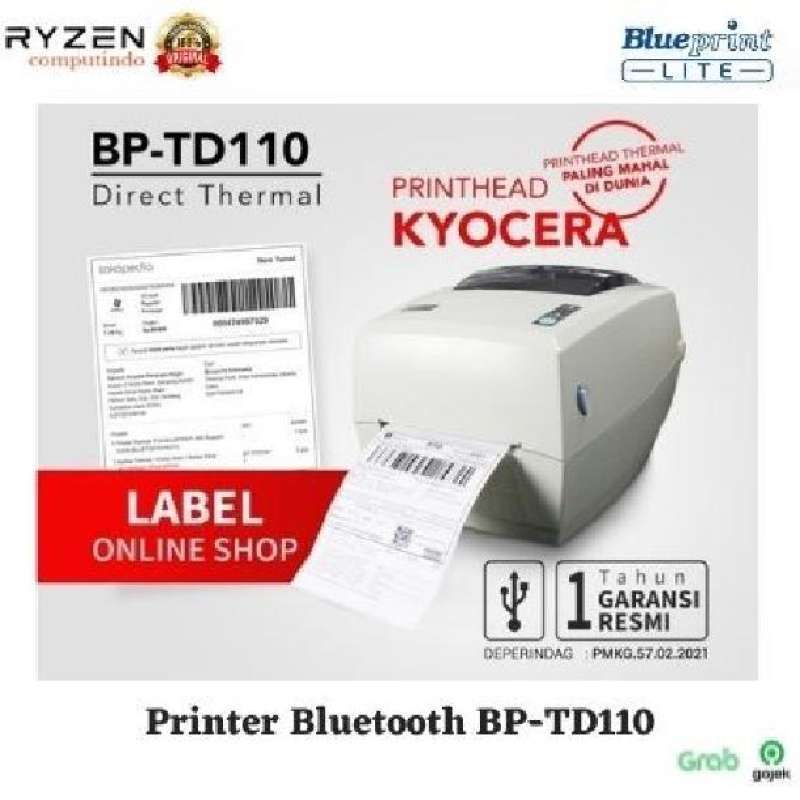 Jual Printer Barcode Thermal Printer Label Resi A6 BLUEPRINT BP-TD110 ...