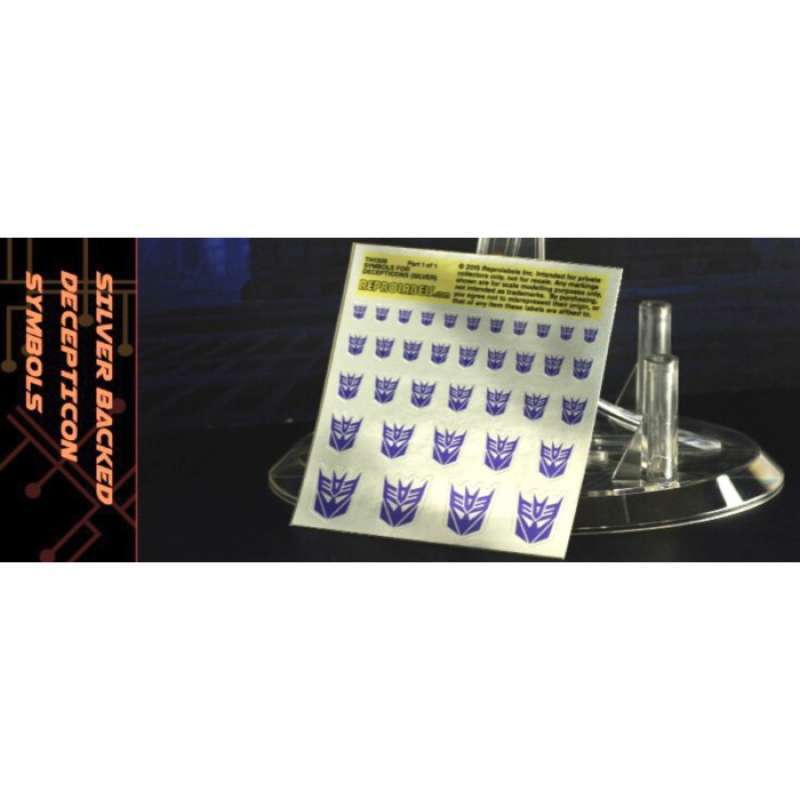 Promo Toyhax Reprolabels Transformers Decepticons Symbols Silver Backed ...