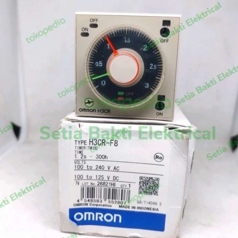 Promo Timer Omron H3Cr-F8 / Twin Timer H3Cr-F8-300 220Vac 8Pin + Socket ...