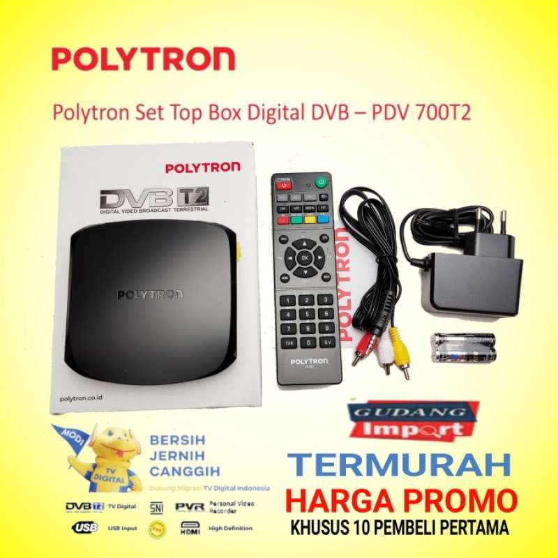 Promo Set Top Box Polytron Tv Dital Dvb Pdv 700T2 Diskon 33% di Seller ...