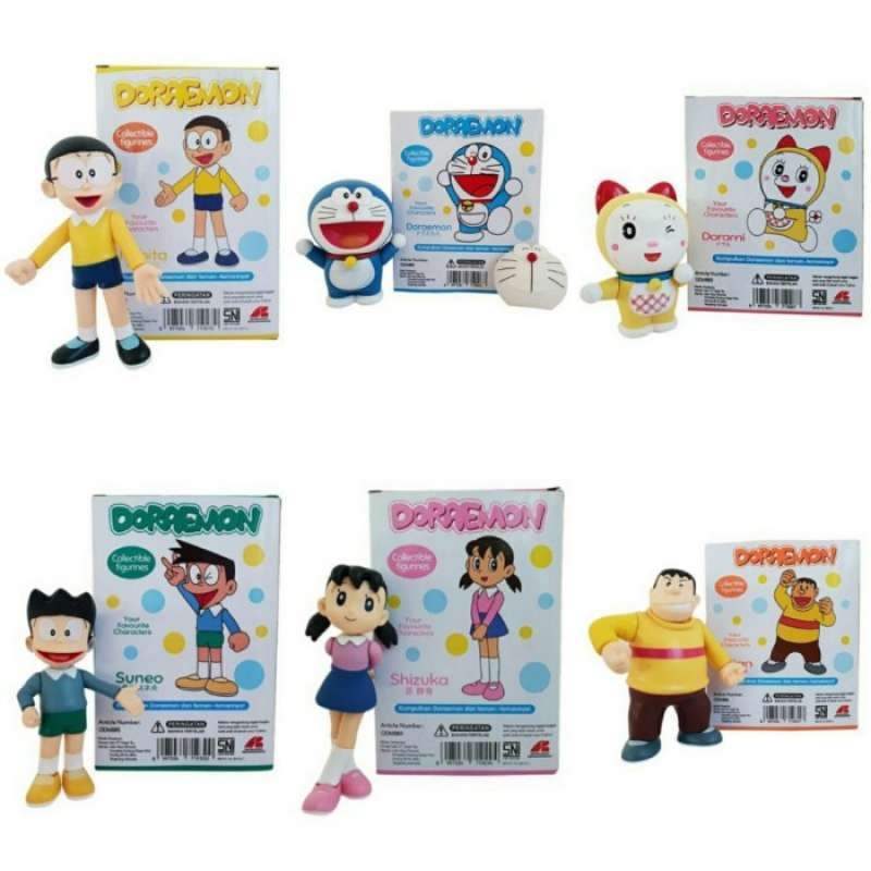Promo ORIGINAL Set of 6 Doraemon Nobita Shizuka Suneo Giant Dorami ...