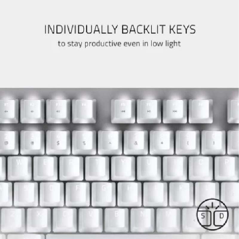 Jual Razer Blackwidow Lite Mercury White Tkl Mechanical Gaming Keyboard ...