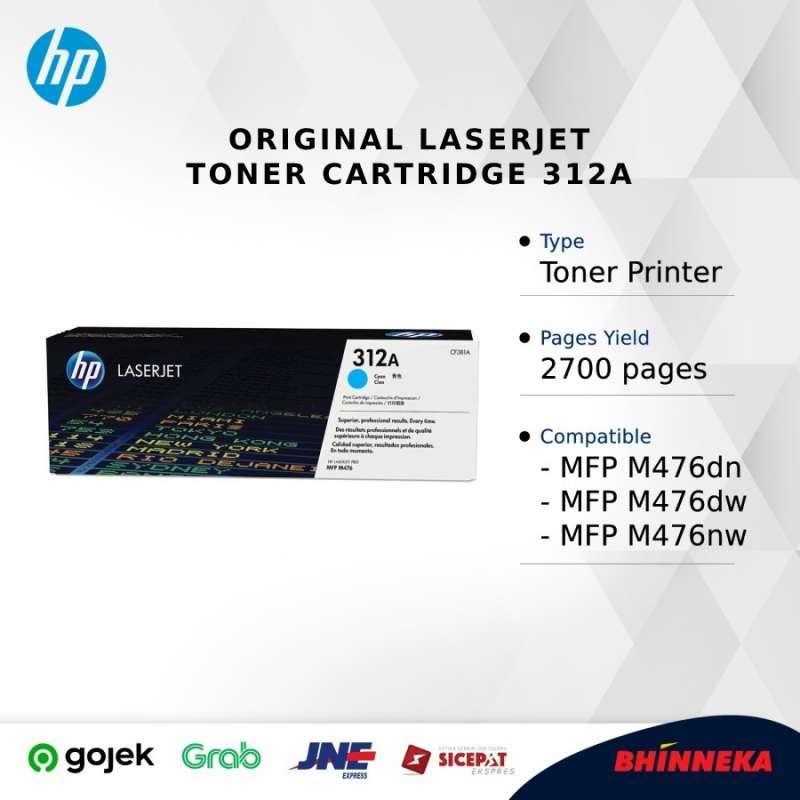 Promo Hp Cyan Original Laserjet Toner Cartridge 312a [cf381a] Diskon 4% ...
