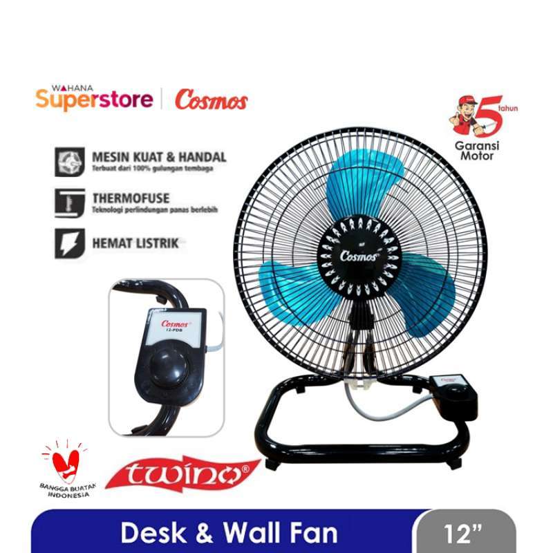 Promo Cosmos Desk & Wall Fan Kipas Angin Meja Dan Dinding 12 Inch ...