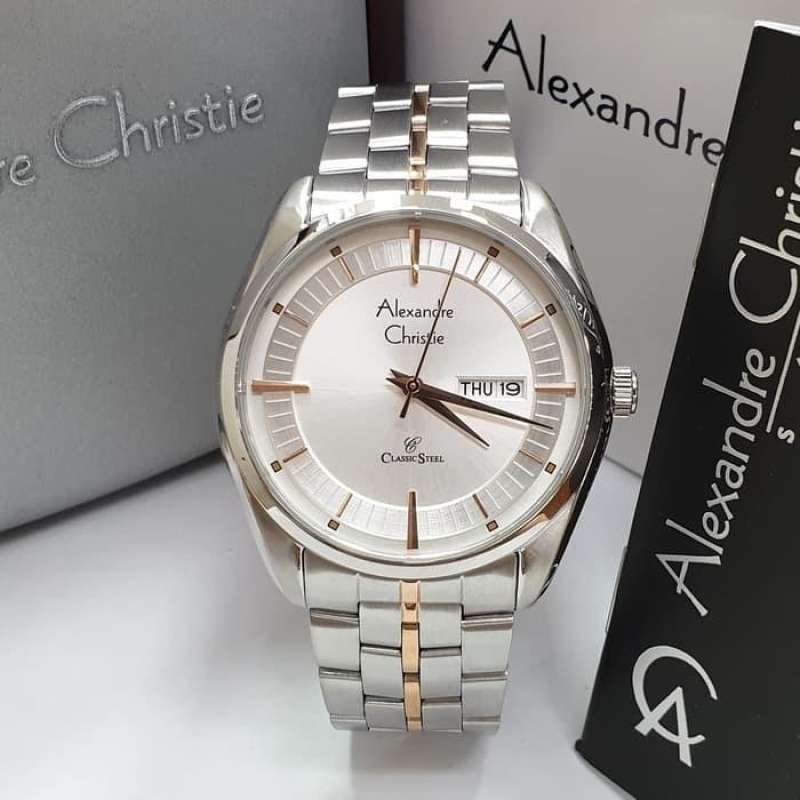Jual Jam Tangan Pria Alexandre Christie Ac 8594 Silver Rosegold ...