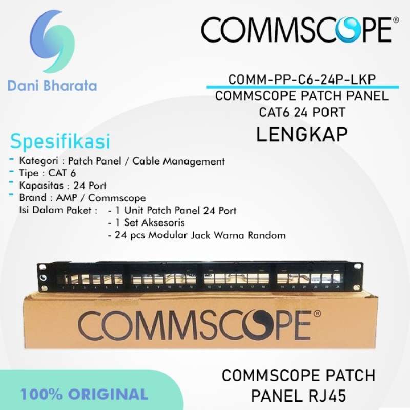 Promo Patchpanel 24 Port Lengkap Modular Jack Cat6 Amp Commscope Rack ...