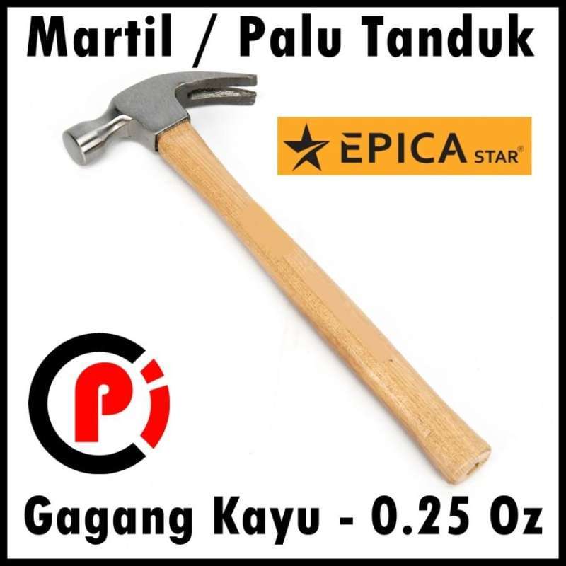 Jual EPICA Martil Palu Kecil Gagang Kayu Model Tanduk Ukuran 0.25 oz di ...