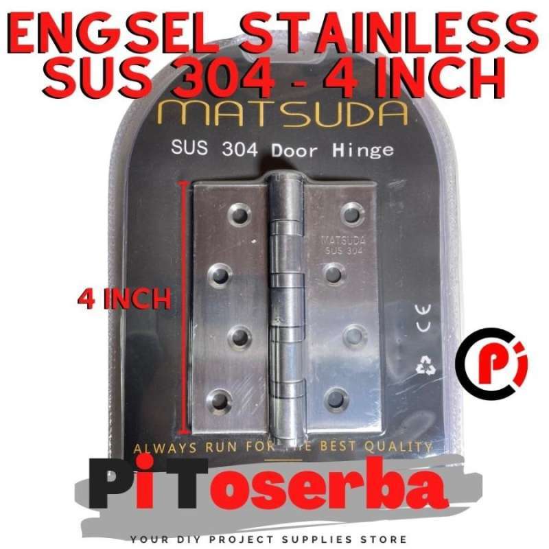 Jual Engsel Hinge Stainless Steel SUS304 4 Inch Pintu Jendela Isi 2 Pcs ...