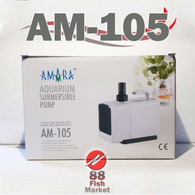 Promo Amara Am 105 Pompa Mesin Aquarium Kolam Power Head 3000 L/H Low ...