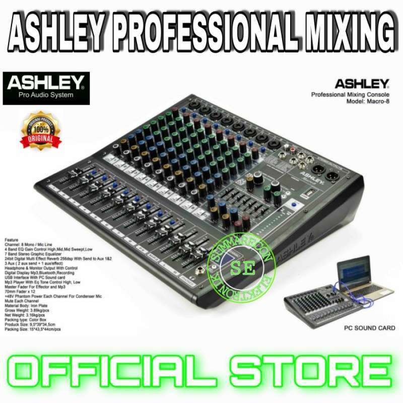 Promo mixer 8 channel original ashley marco 8 bluetooth usb recording ...