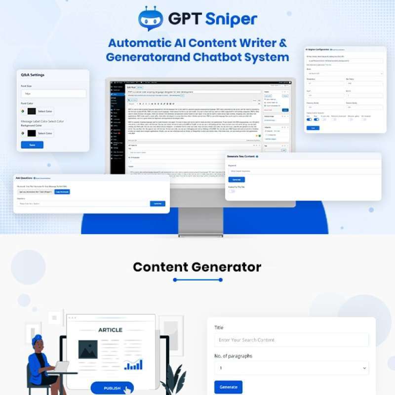 Jual GPT Sniper - Automatic AI Content Generator and Chat GPT WordPress Plugin - NULL di Seller ...