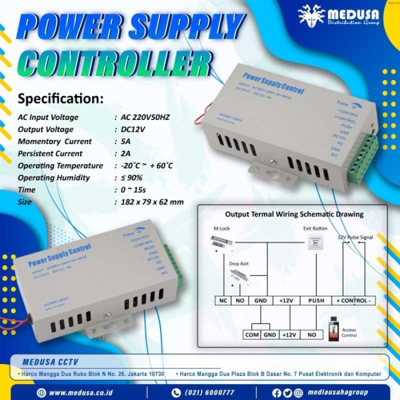 Promo Power Supply Controller 12V 5A Access Controll Door Diskon 23% di ...