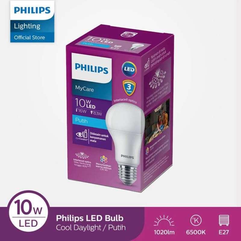 Jual Philips Lampu Led Mycare 10w Putih Bohlam Led Bulb My Care 10 Watt Cdl Di Seller Databox ...
