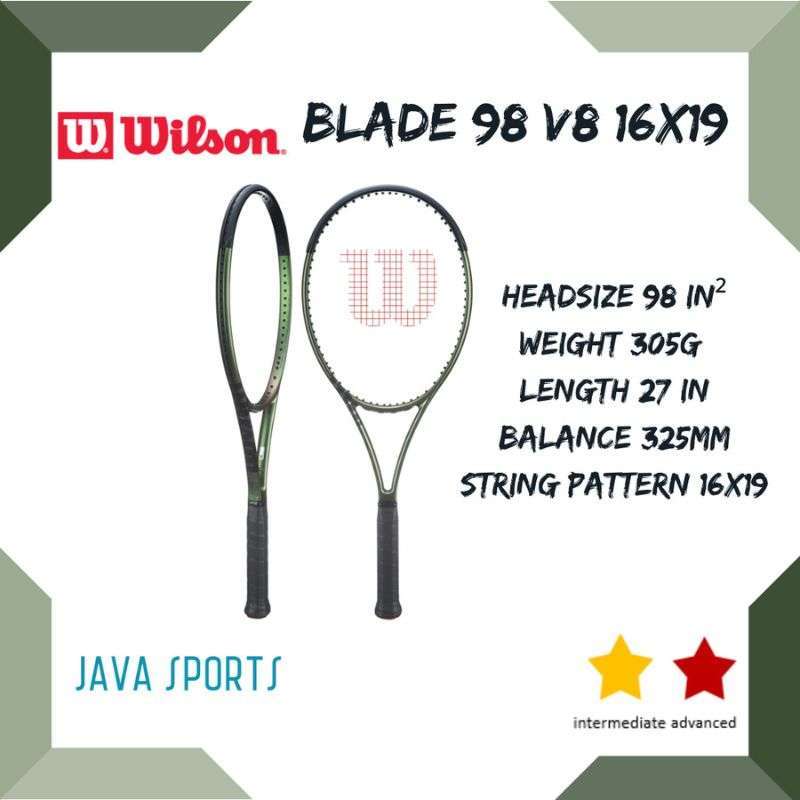Jual Raket Tenis Wilson Blade 98 V8 16x19| Inter-Advanced | 305g | 98 ...