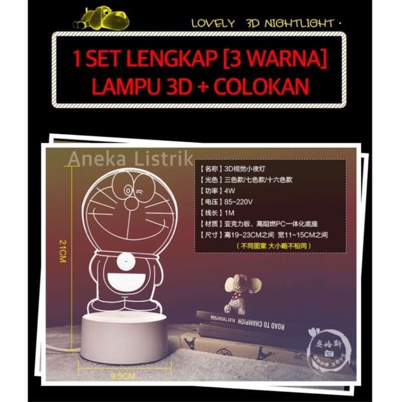 Jual Lampu Tidur Hias Led 3D Kaca Transparan Karakter Aesthetic Unik ...
