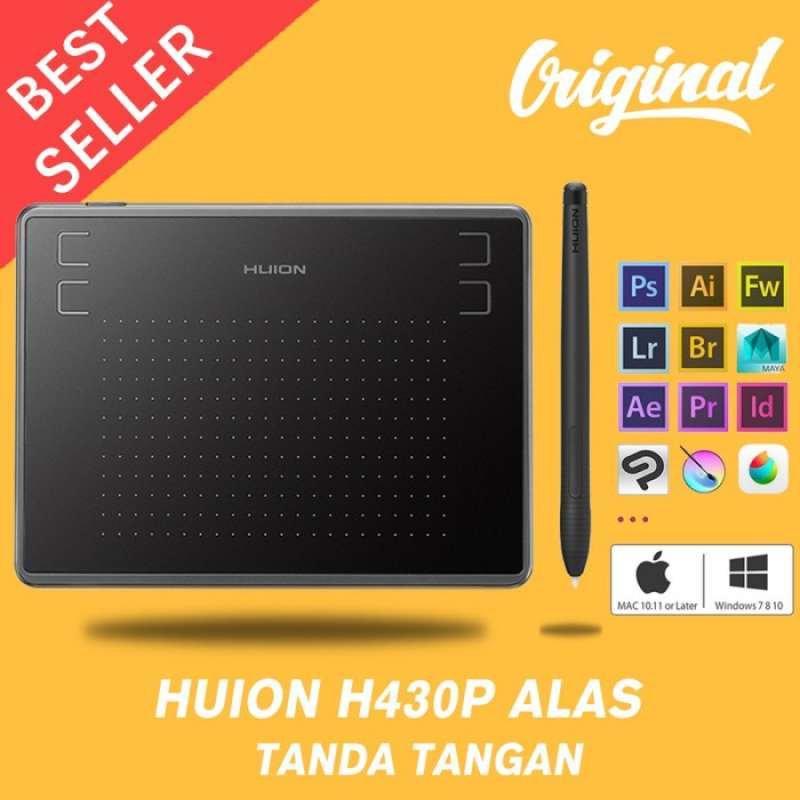 Promo Huion H430P Digital Usb Signature Drawing Tablet Osu With Free ...