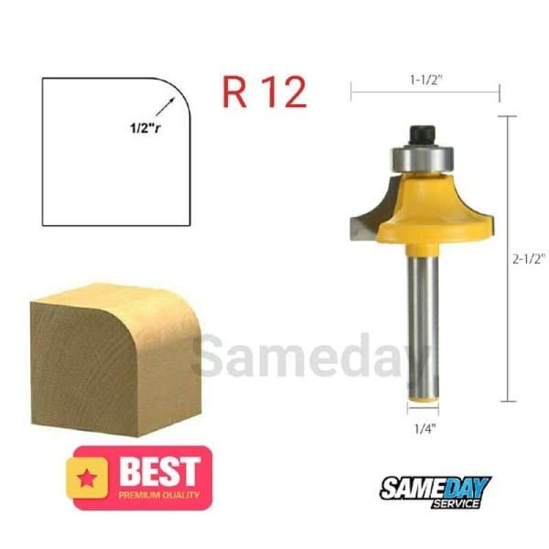 Promo Mata Profil Sudut Round Over Router Bit R12 Flush Trimmer HPL ...