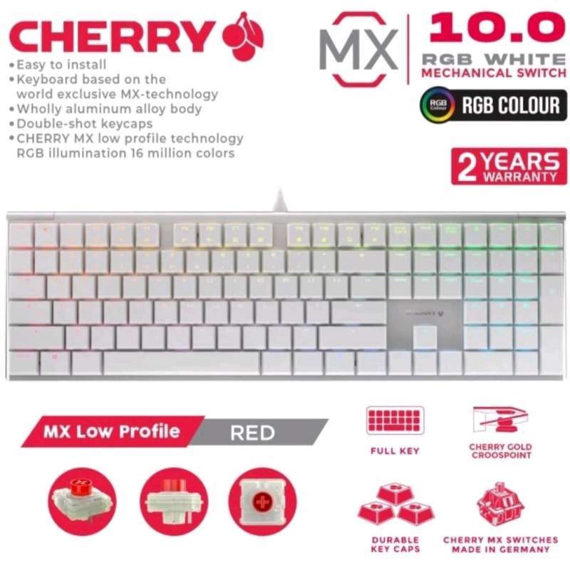 Jual CHERRY MX 10.0 RGB White Full Keys Mechanical Gaming Keyboard MX10 ...