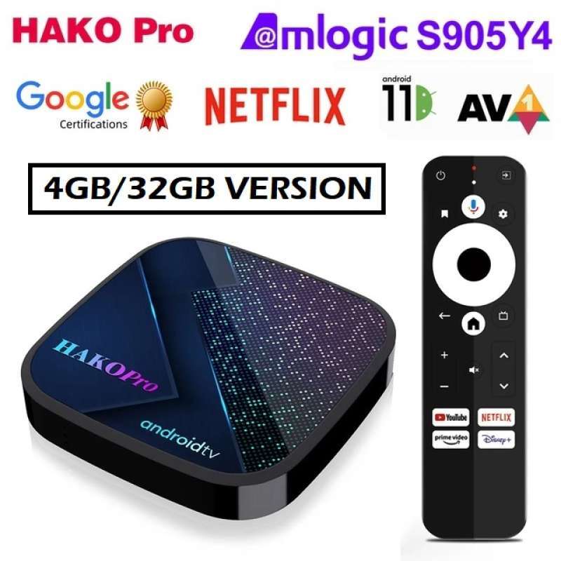 Jual Hako Pro 4gb Ram 32gb Rom - 4k Android Tv Box - Google Certified ...